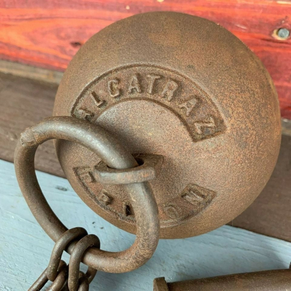 Alcatraz Prison San Francisco Cast Iron Working Ball & Chain Leg Irons ...