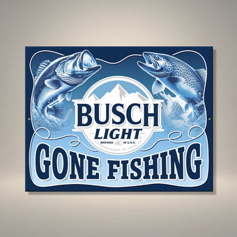 Busch Light Gone Fishing Metal Signs for Your Cabin Decor – Jones Peak